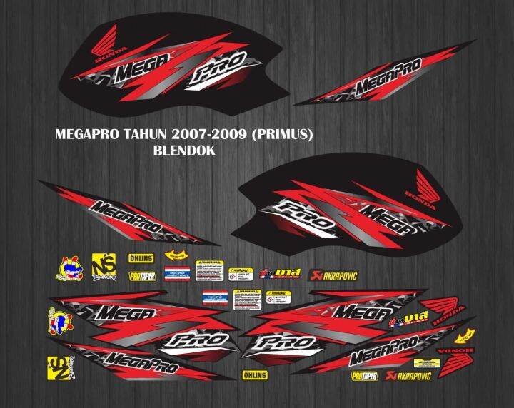 STICKER STRIPING DECAL MEGAPRO PRIMUS BLENDOK | Lazada Indonesia