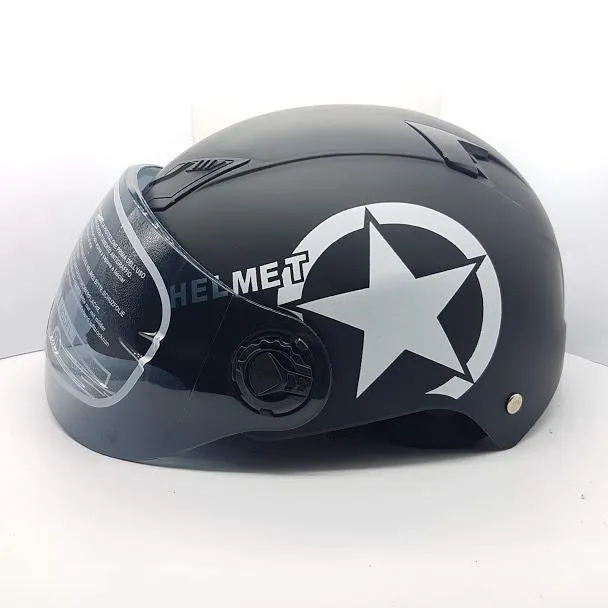 AIDY Half Face Motorcycle Bike Safety Helmets With Adjustable Visor XL ...