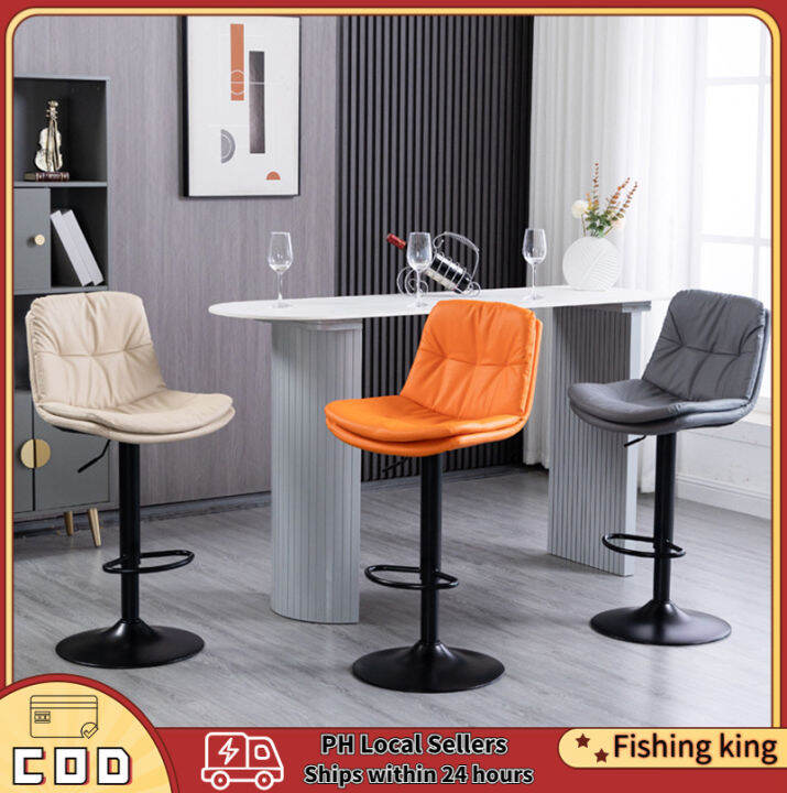 [PH local delivery] Nordic bar stool home modern high bar chair back ...