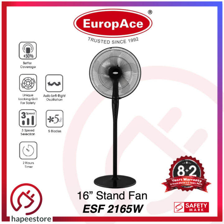 EuropAce 16 Inch Stand Fan ESF2165W ESF 2165W | Lazada Singapore