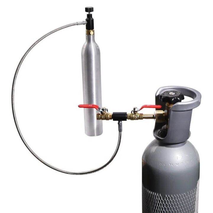 【CW】Soda Machine CO2 Cylinder Refill Adapter Hose Soda Maker Co2 Canister Refill Station for ...