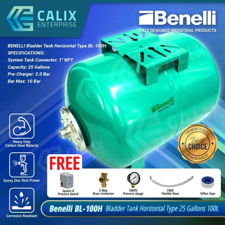 Bladder Tank Horizontal Type 25 Gallons - Benelli BL100H | Lazada PH