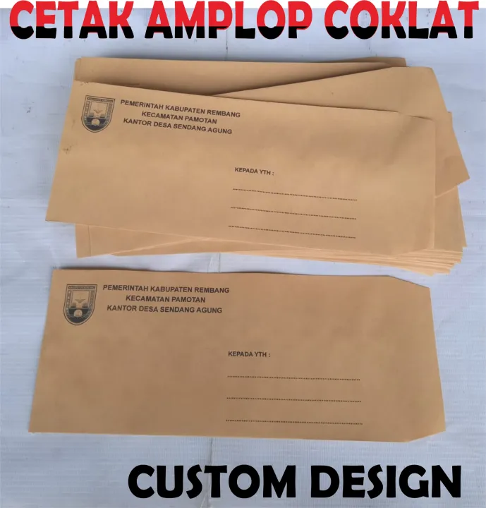 Cetak Amplop Coklat Design Teks Custom | Lazada Indonesia