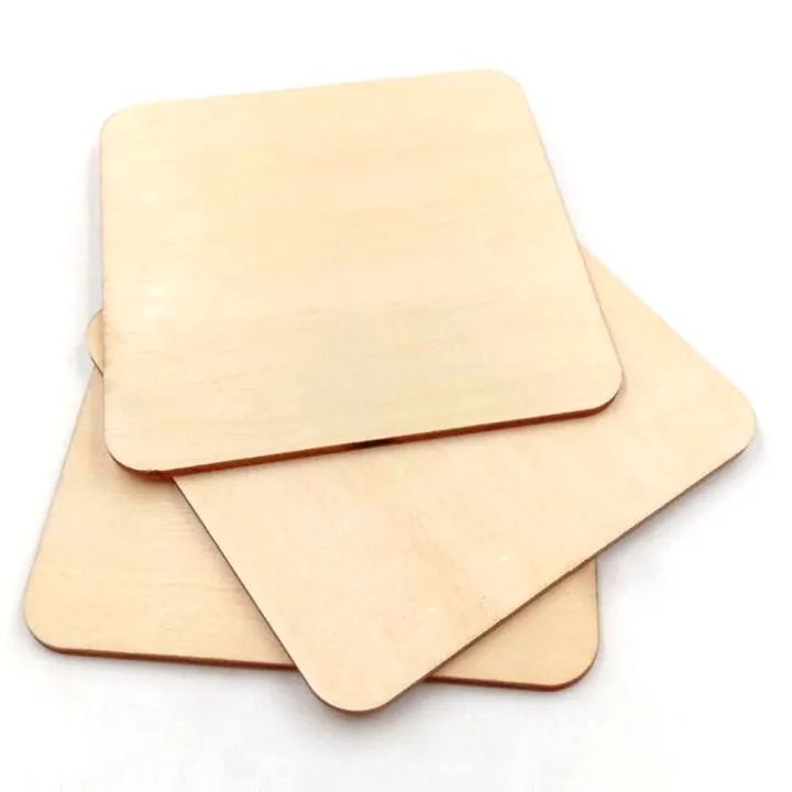Pack of 150 Wood Pieces Square Wooden Slices 40MM Blank Paintings ...