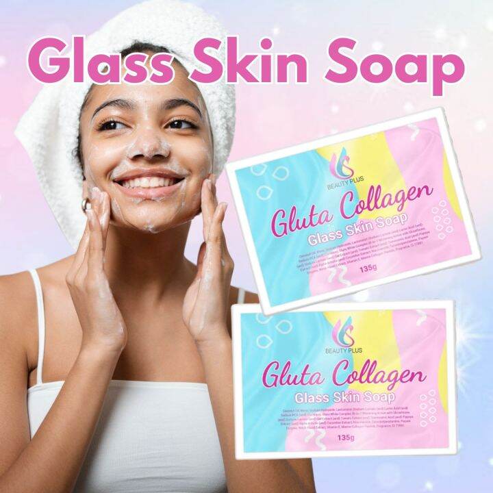 BEAUTY PLUS GLUTA COLLAGEN GLASS SKIN SOAP 135G, Whitening & anti-aging ...