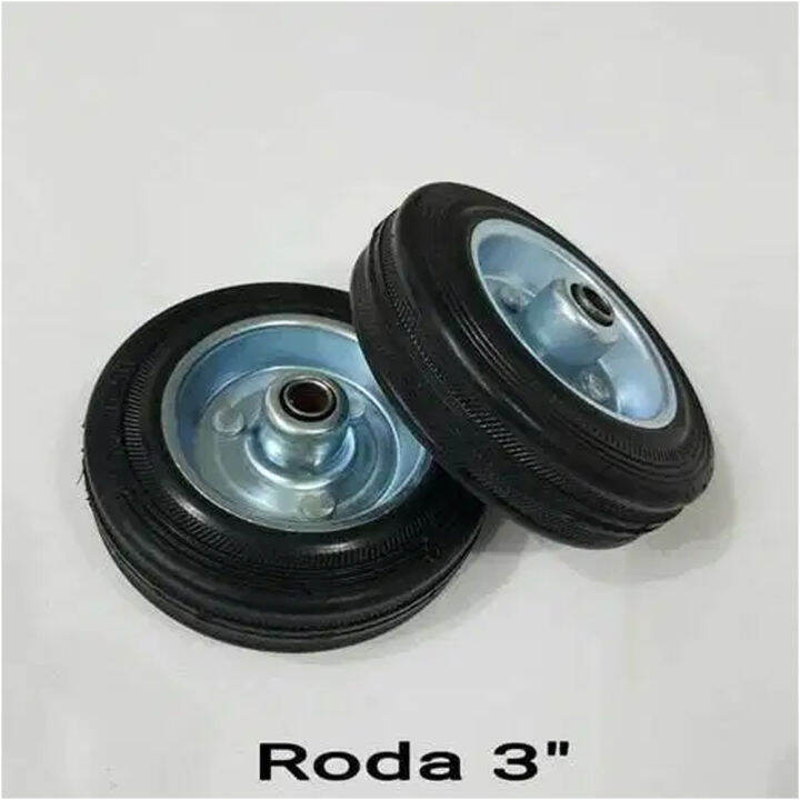 Roda troli 3" wheel only roda karet etalase gerobak trolley 3 inch 1pcs ...