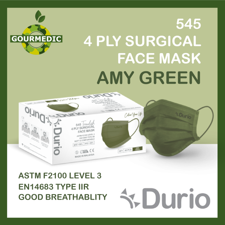 PREMIUM Durio Trendish Surgical 4 PLY Face mask - 40pcs face mask 4 ply ...