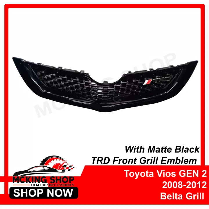 Toyota Vios 2008-2012 Gen 2 BELTA Grill (Black)With TRD Front Grill ...