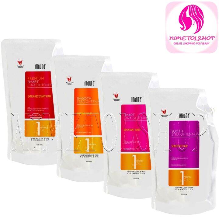 INAURA Straightening 600ml STEP 1 Pouch Refill Obat Pelurusan Rambut ...