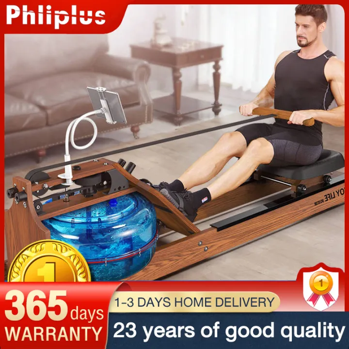 Wooden oars Rowing machine, silent waterproof ，Commercial Fitness ...