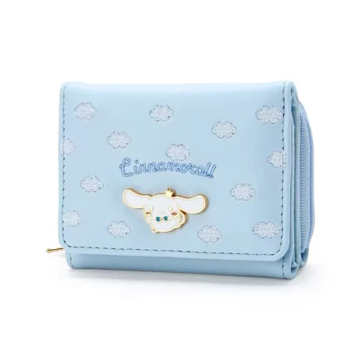 ใหม่ Cinnamoroll PU พับกระเป๋าเงินเหรียญ Kawaii น่ารักกระเป๋าสตางค์หนัง ...
