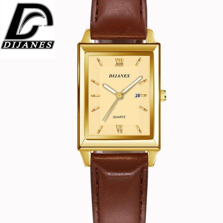 DIJANES new leisure square leather men's watch han edition students ...