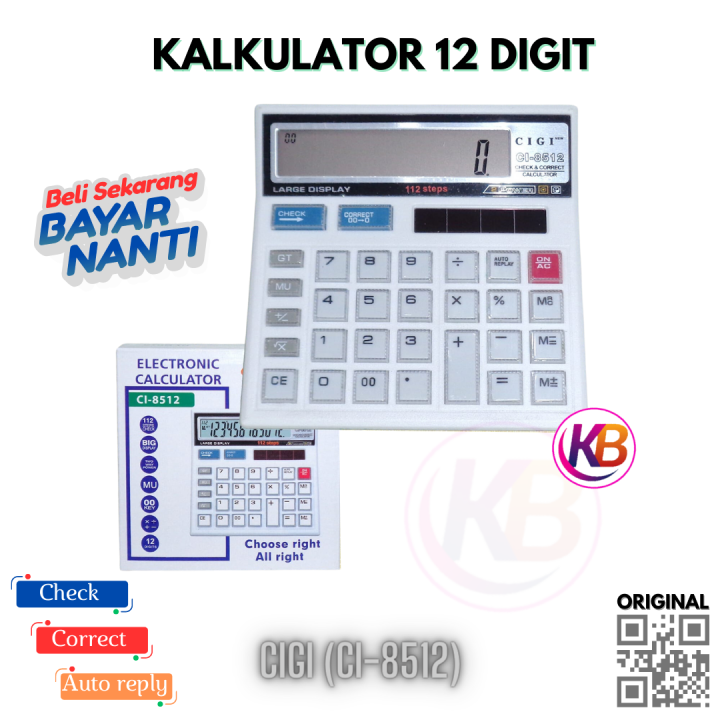 Kalkulator 12 Digit Angka CIGI 8512 - Calculator Digital - Kalkulator ...