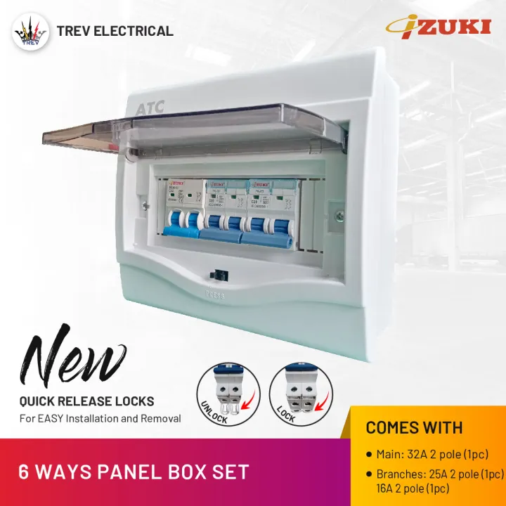 TREV IZUKI/WIXIM Distribution Panel Box Flush Type 6ways w/ Circuit ...