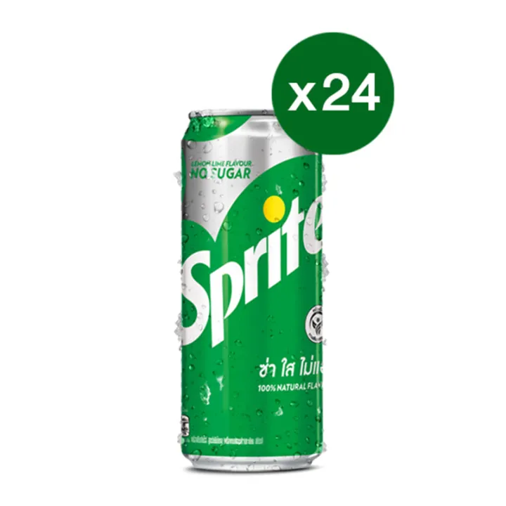 Sprite Soft Drink No Sugar Formula 325 ml. Pack of 24 cans.สไปรท์ ...