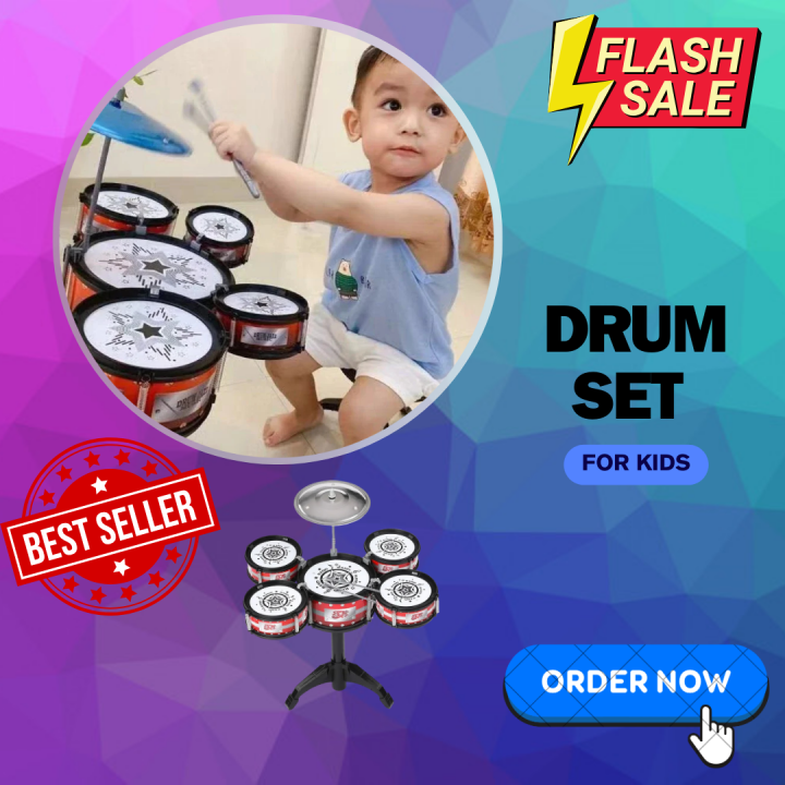 Drum Set Children | Kids Jazz Musical Educational Instrument Toy 5 ...