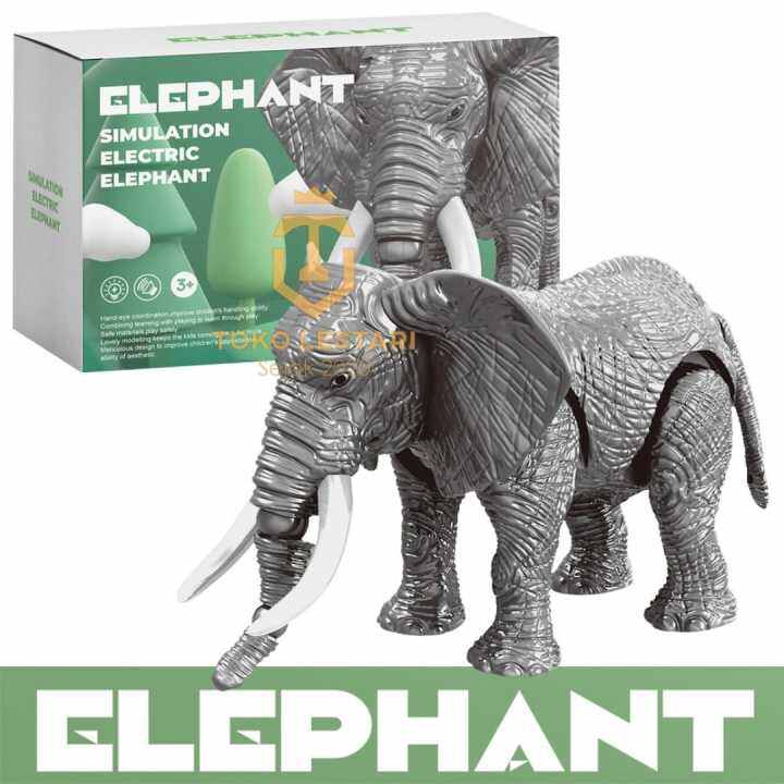 MAINAN ROBOT HEWAN GAJAH UKURAN BESAR BISA JALAN DAN BESRUARA / MAINAN ELEPHANT ELECTRIC ...