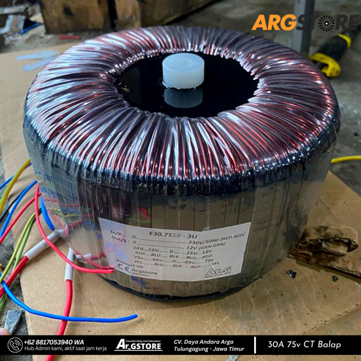Trafo toroid donat 30A 75V CT (murni) Spesifikasi Balap | Lazada Indonesia