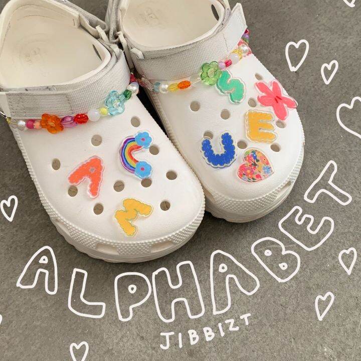 jibbizt alphabet for crocs ตัวอักษรติดรองเท้าcrocs | Lazada.co.th