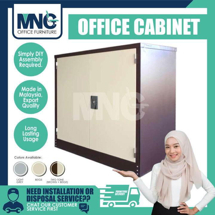 Deco 2-Door Half Height Storage Cabinet Filing Cupboard Metal Locker ...