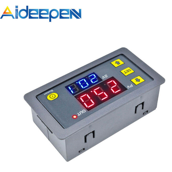Original Aideepen 12V 10A Cycle Timer Delay Dual Display 0-999 hours ...