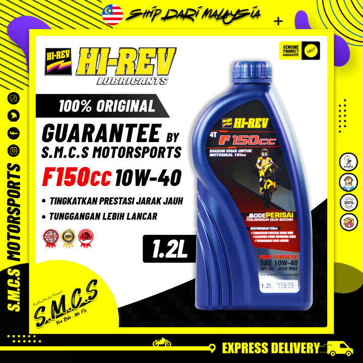 HI-REV Hirev 10W40 F150cc (1.2L) 4T FULLY SYNTHETIC OIL HIREV Minyak ...