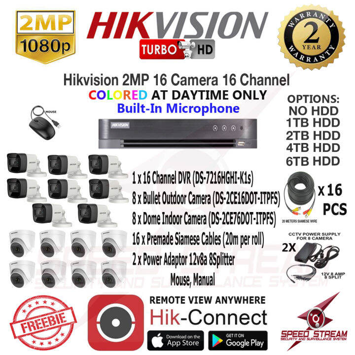 Hikvision 2MP 16 Camera Audio 16 Channel DVR Optional HDD Turbo HD ...