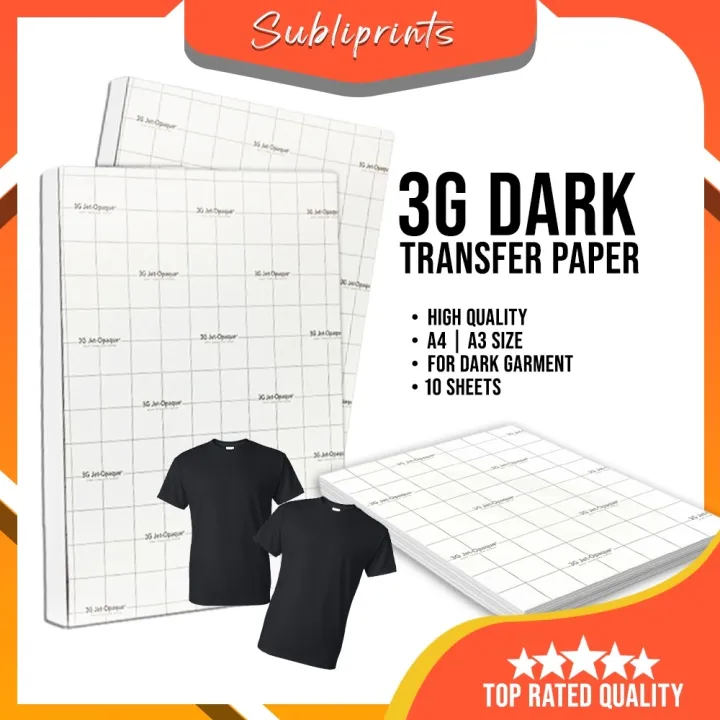 Study T 3G Dark Transfer Paper and JetPro SS Transfer Paper A4/A3 Size ...