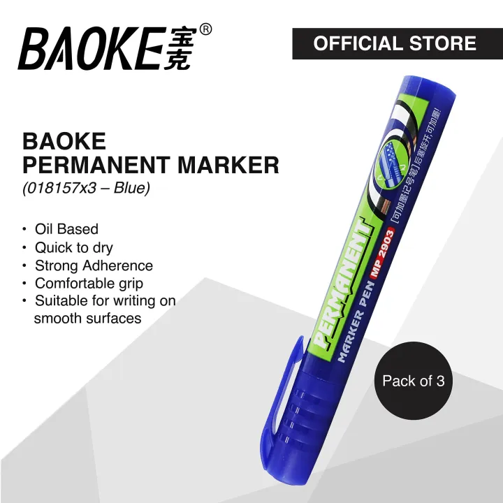 BAOKE Permanent Marker | Pack of 3 | MP2903 | Lazada PH