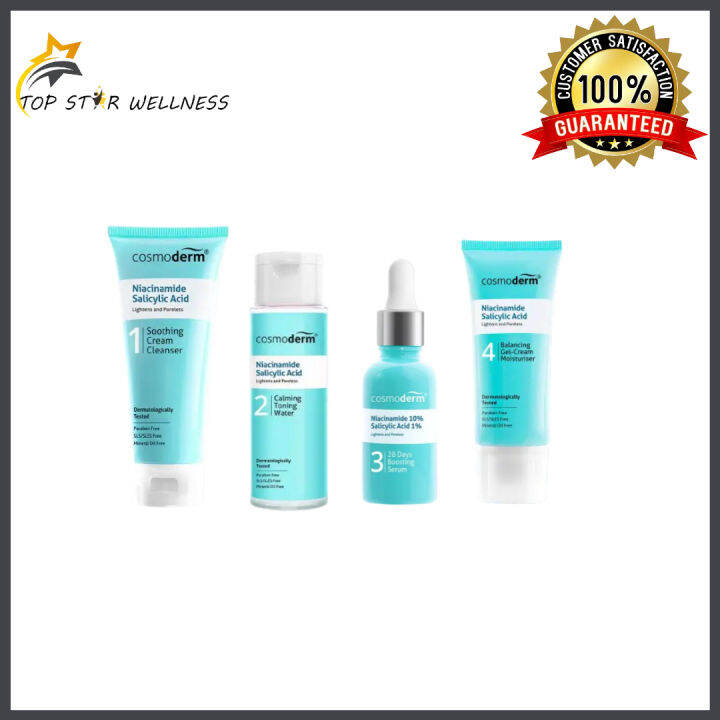 COSMODERM Niacinamide 10% Salicylic Acid 1% Cleanser | Serum | Toner ...