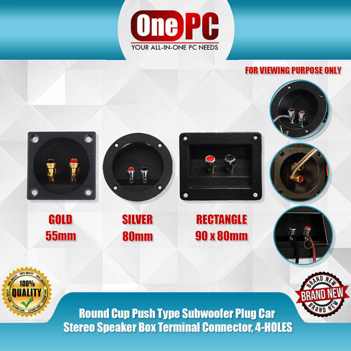 Round Cup Push Type Subwoofer Plug Car Stereo Speaker Box Terminal ...