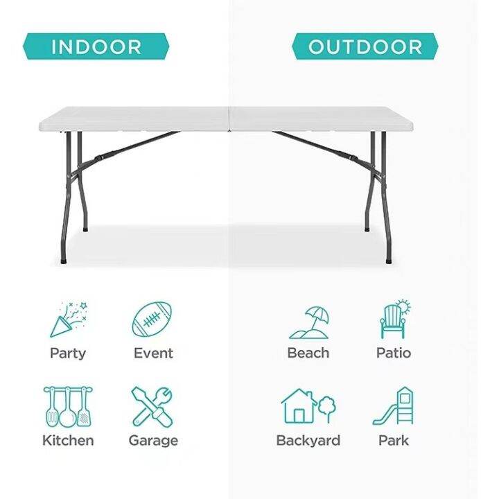 Heavy Duty Portable Table Folding Table dining foldable table plastic ...