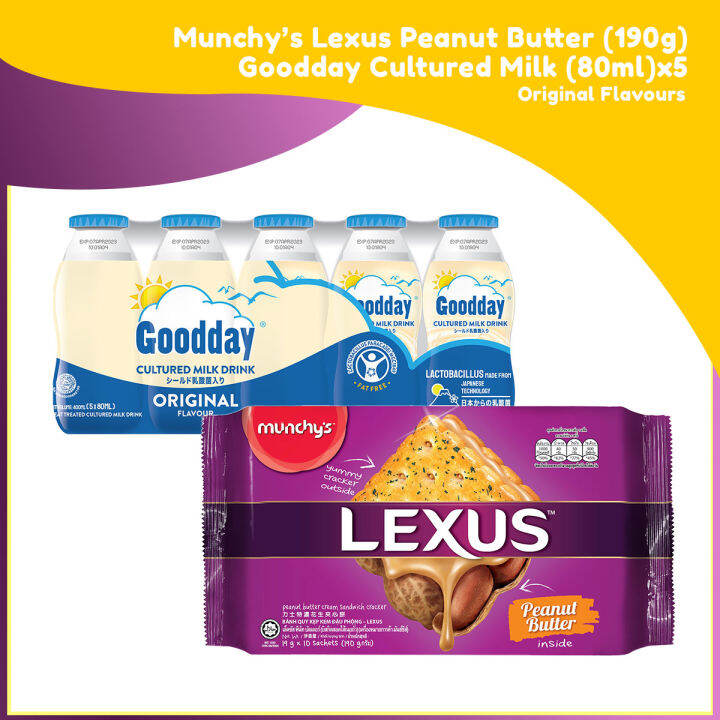 Munchy's Lexus Peanut Butter Cream Sandwich Biscuit 190g and GOODDAY ...
