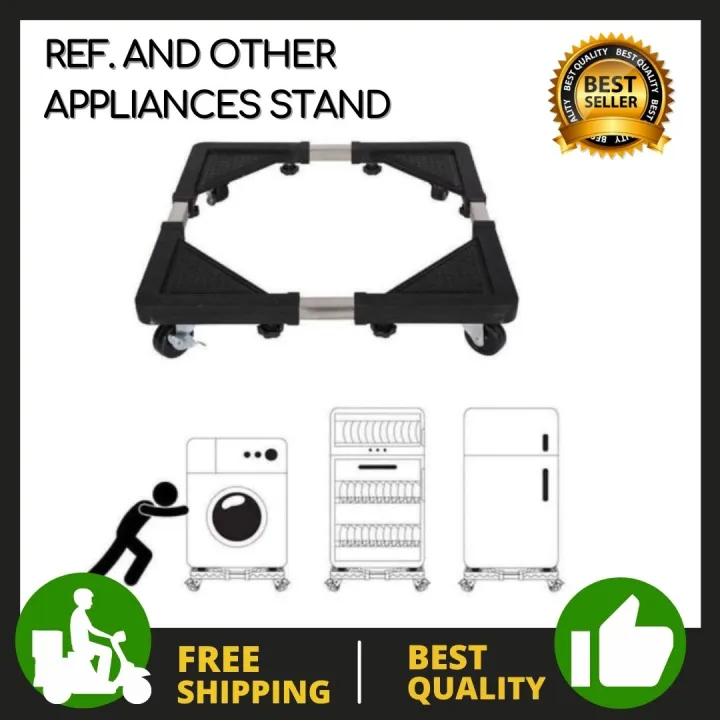 Washing Machine and Refrigerator Stand With Wheels Rack Movable Base ...