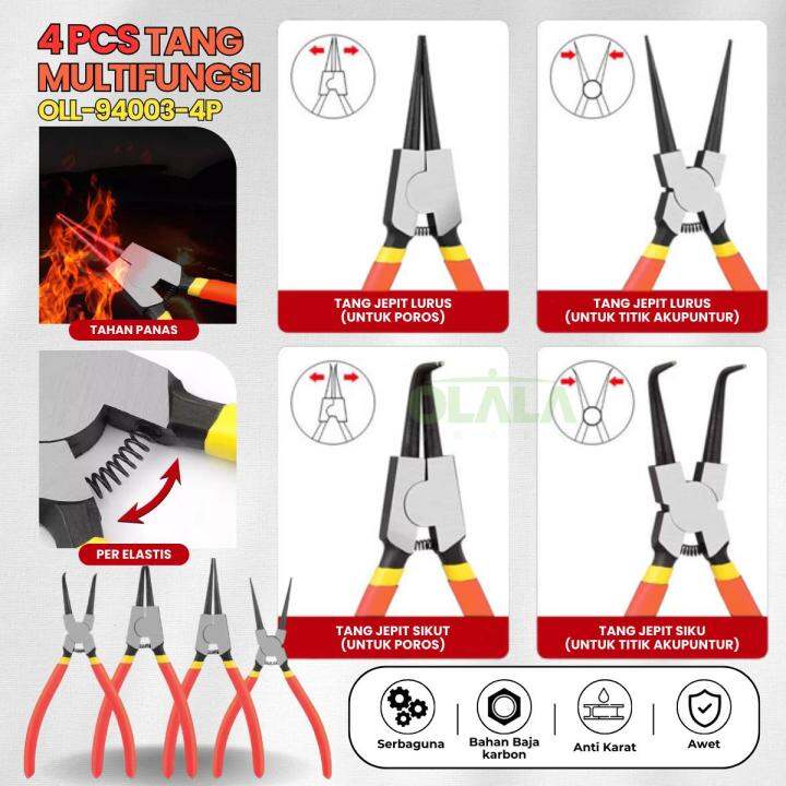 【COD】Tang Combination Multifungsi Tang Circlip Internal 4 in 1 Perkakas ...