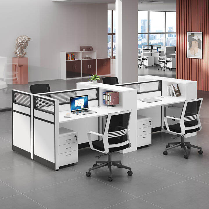 Office desk screen office card company employee workstation table ...