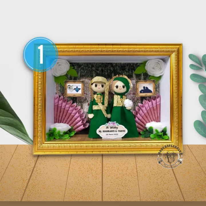 Mahar Simbolis Seserahan pengantin Frame 3D 21x30 Cm Bonekaflanelku ...