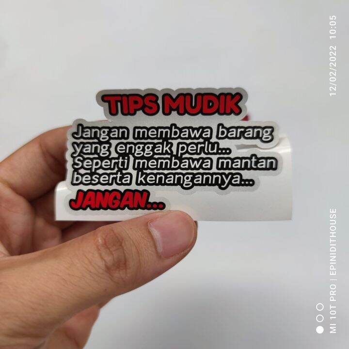 Stiker Tips Mudik Kata Humor Lucu Viral Meme Motor Nyleneh Plesetan ...
