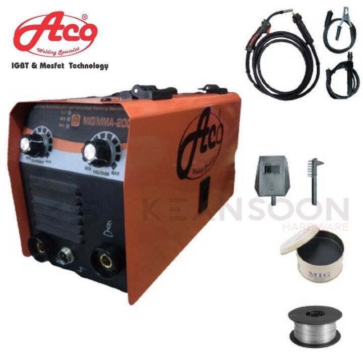 MIG/MMA 200 2IN1 MIG GASLESS MACHINE INVERTER WELDING MACHINE MESIN WELDING MIG GASLESS | Lazada