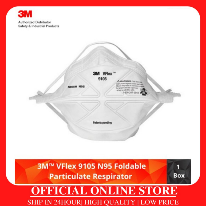3M VFlex N95 Foldable Particulate Respirator 9105 (50Pcs/Box) | Lazada