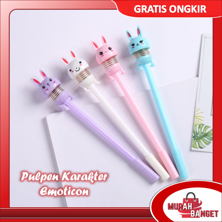 Murah Banget - Pena Bouncing Karakter Kelinci / Pena Pulpen Emoticon ...