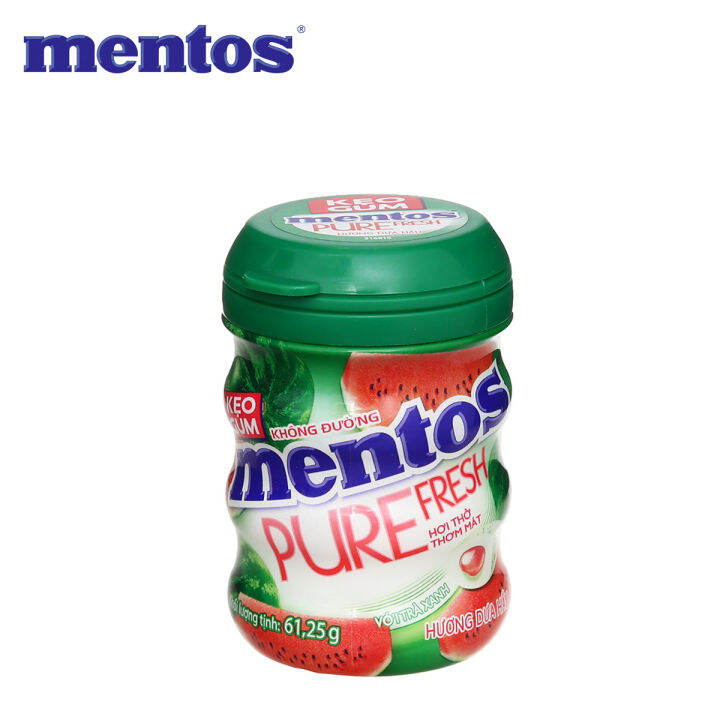 KẸO CAO SU KHÔNG ĐƯỜNG HƯƠNG DƯA HẤU WATERMELON PURE FRESH SUGAR FREE MENTOS 61.25 GRAM | Lazada.vn