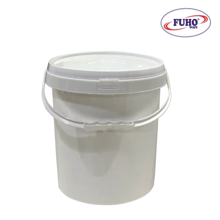 FUHO 12L Bucket with Seal White Clear Black Pail Container Food Keeper ...