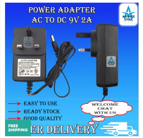 DC9V 1A/2A AC to DC power adapter plug switch power transformer adapter ...