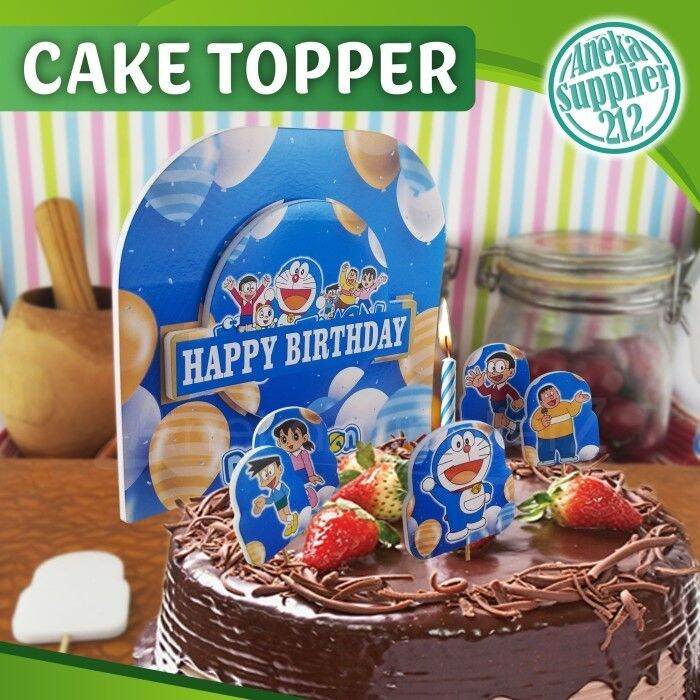 Hiasan Kue Ulang Tahun - Cake Topper Happy Birthday - DORAEMON | Lazada ...