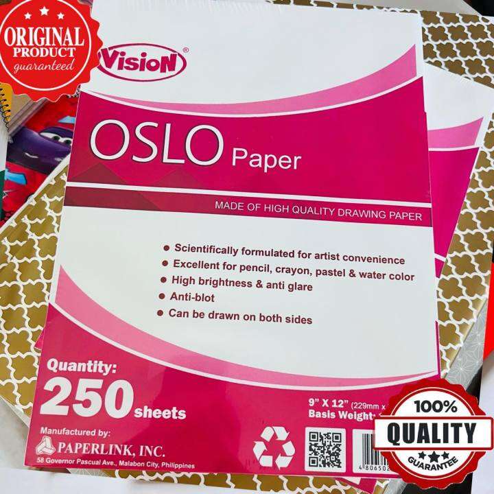 VISION OSLO PAPER HIGH QUALITY 116.3GSM 9"X12" SOLD PER REAM/250 Sheets ...