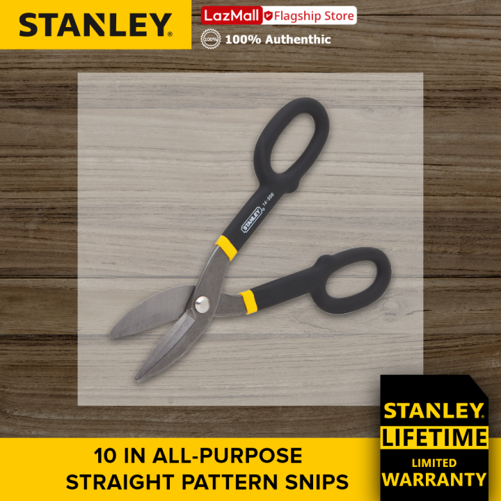 Stanley All Purpose Snips Straight Cut Patterned Maxsteel 10" [Lifetime ...