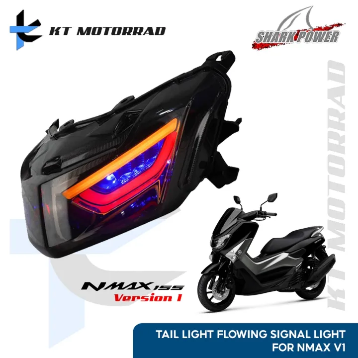 KT Shark Power LED Tail Light Flowing Signal Light Colorful Light High ...