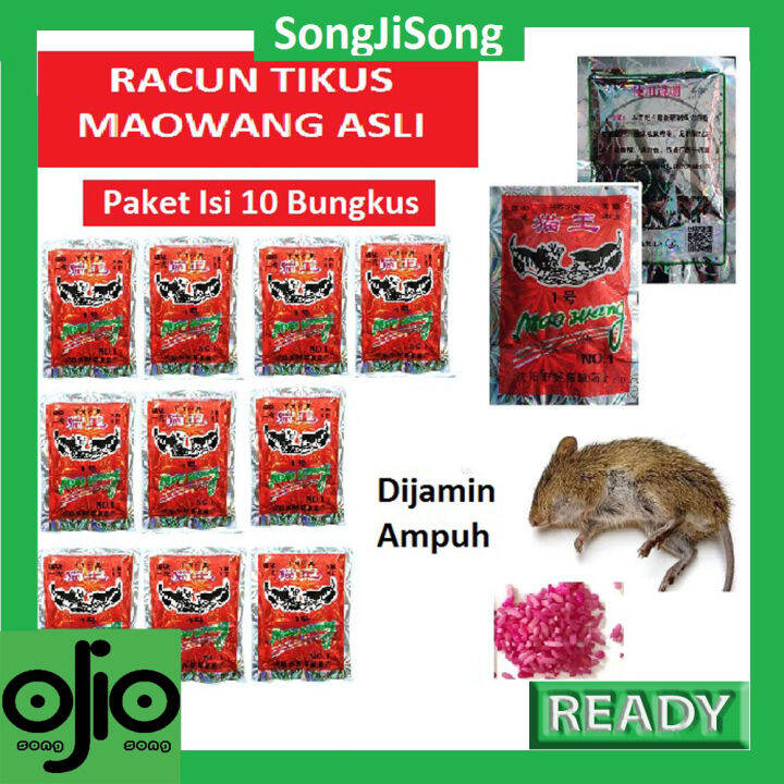 Ojio Isi 10 Bungkus Racun Tikus Mao Wang Beras Merah Di Jamin Ampuh ...