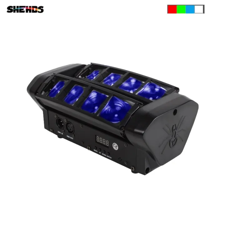 SHEHDS Mini LED Spider Light 8X6w RGBW Bar Beam Moving Head Lights ...